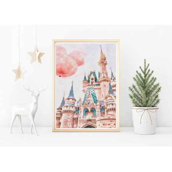 Disney | Art | Disney Princess Castle Art Print Watercolor Painting ...